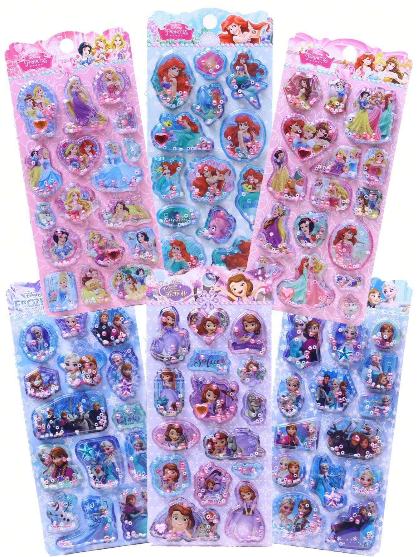 1 Pack Genuine Random Style Stickers Frozen Snow White Princess Mermaid ...