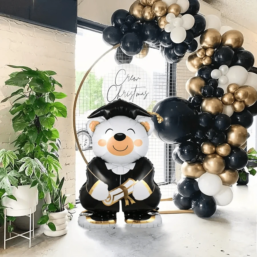 1pc 58 Inches Huge Standing Graduation White Bear Balloon ...