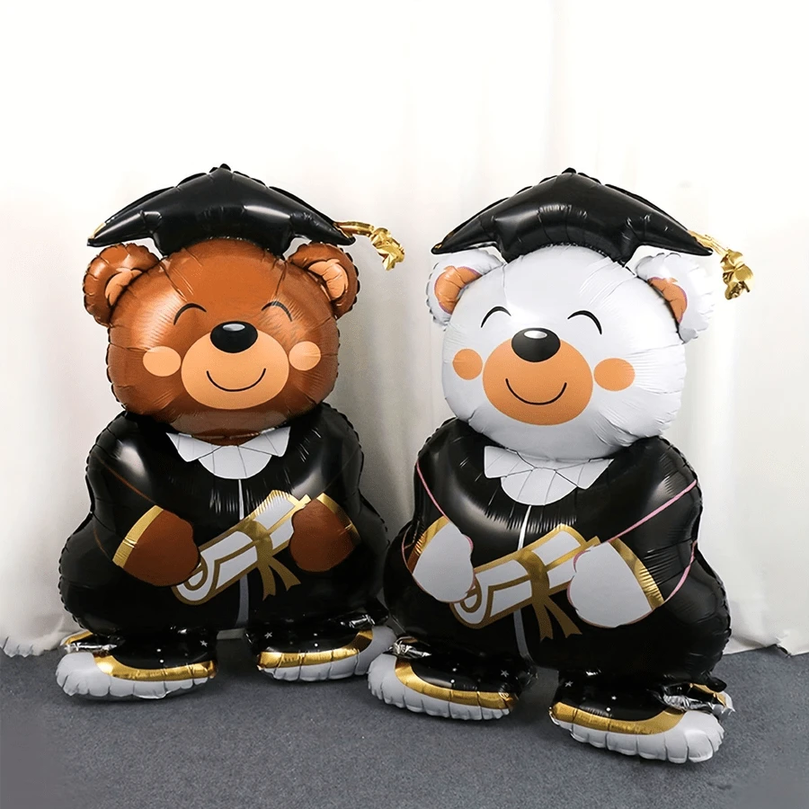 1pc 58 Inches Huge Standing Graduation White Bear Balloon ...