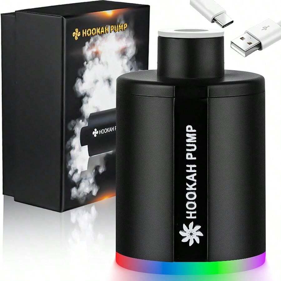 Hookah Pump Gift Set With 1300 MAh Rechargeable Battery - Electric Hookah Air Pump Kit With Led ...