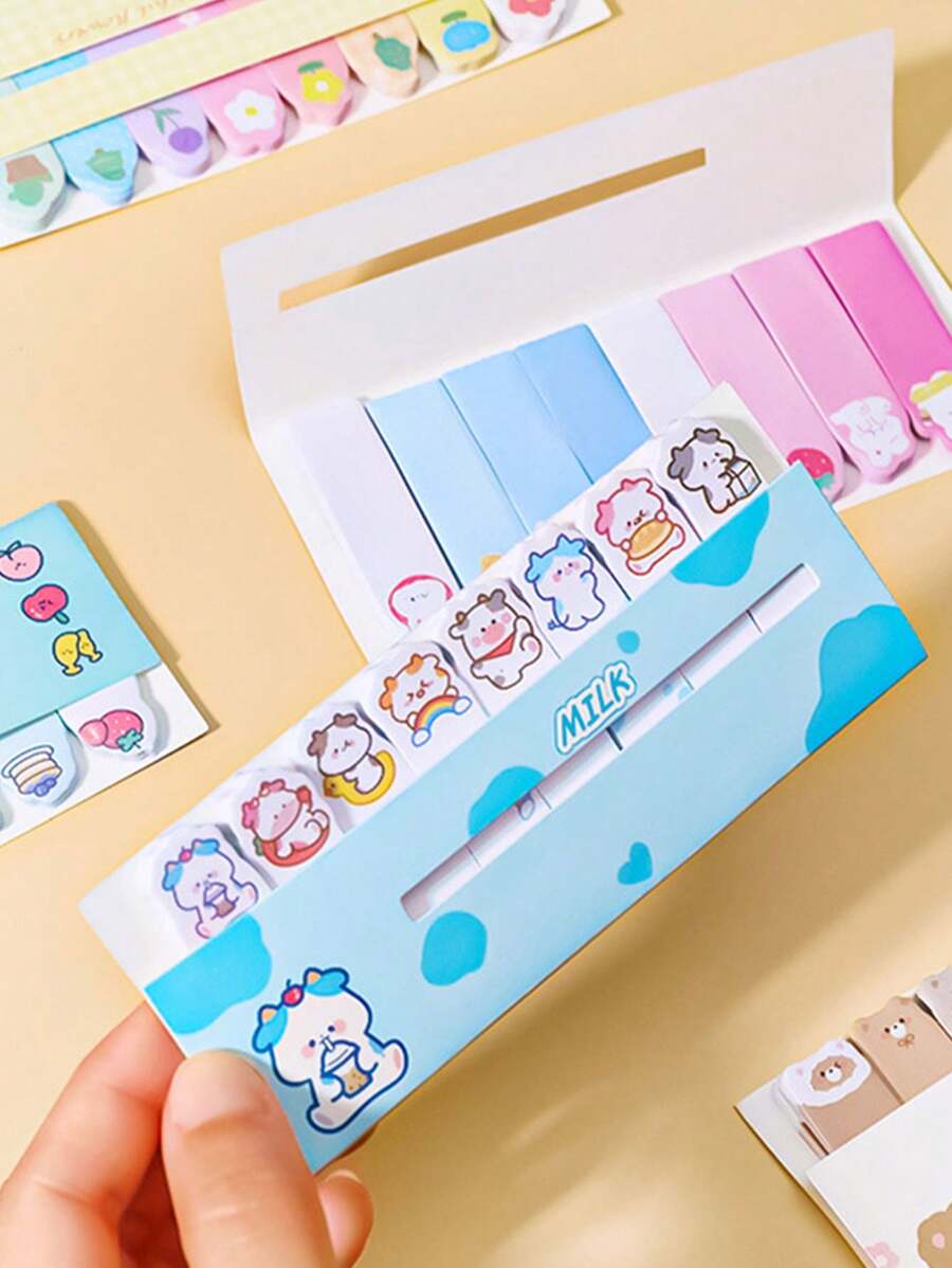 Cartoon Animal Line-Up Sticky Notes, Lovely INS Girls' Heart Index Tabs ...