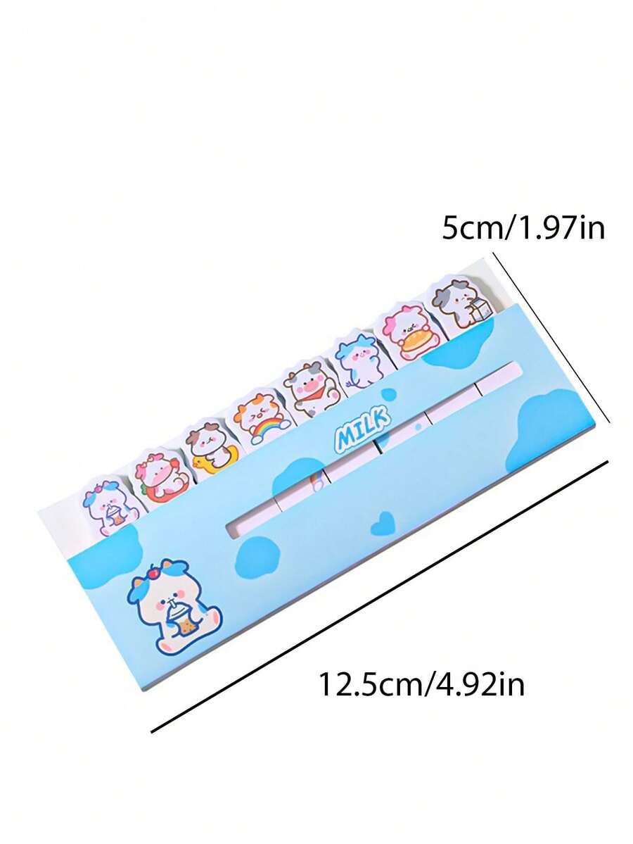 Cartoon Animal Line-Up Sticky Notes, Cute Girl's Heart Index Tabs, Memo ...