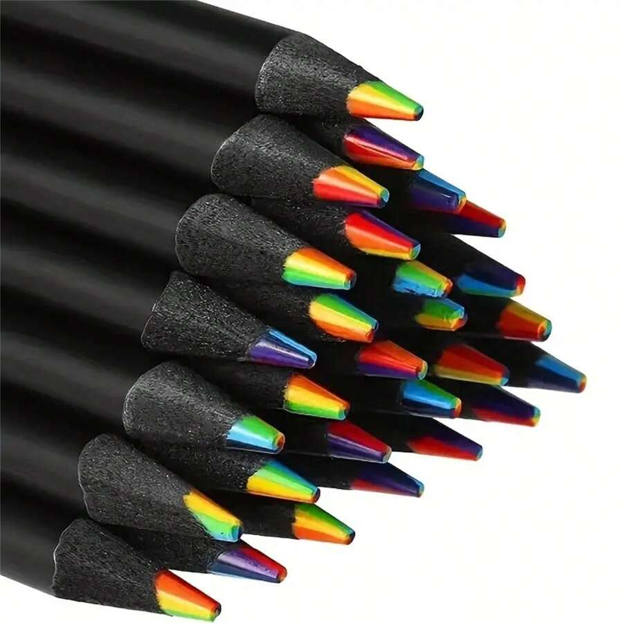 10pcs Large Rainbow Pencils Of Different Colors, Wooden Colored Rainbow ...