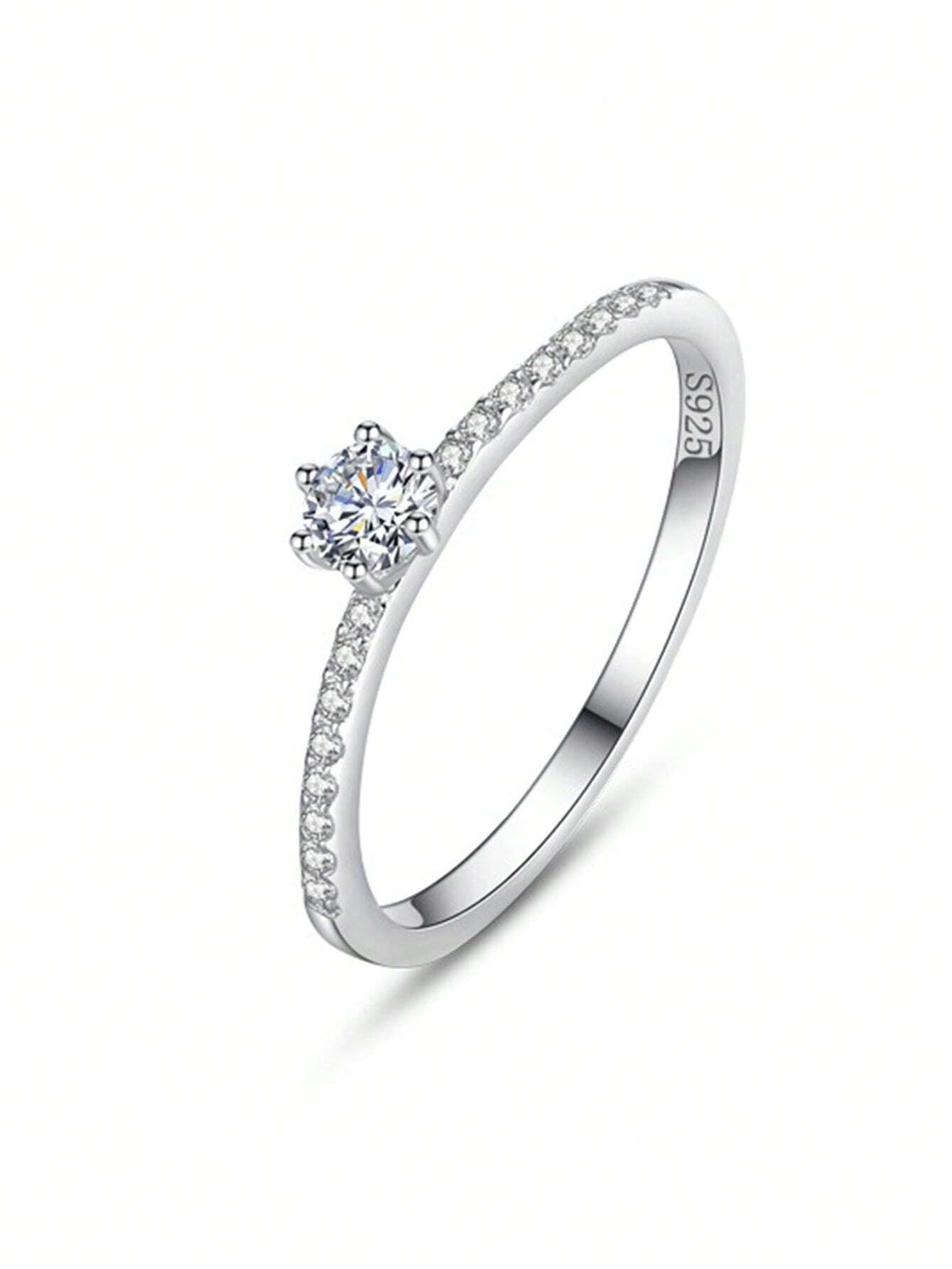 1 Stück S925 Sterling Silber High-End exquisite Luxus eleganter funkelnder Zirkonia Diamantring ...