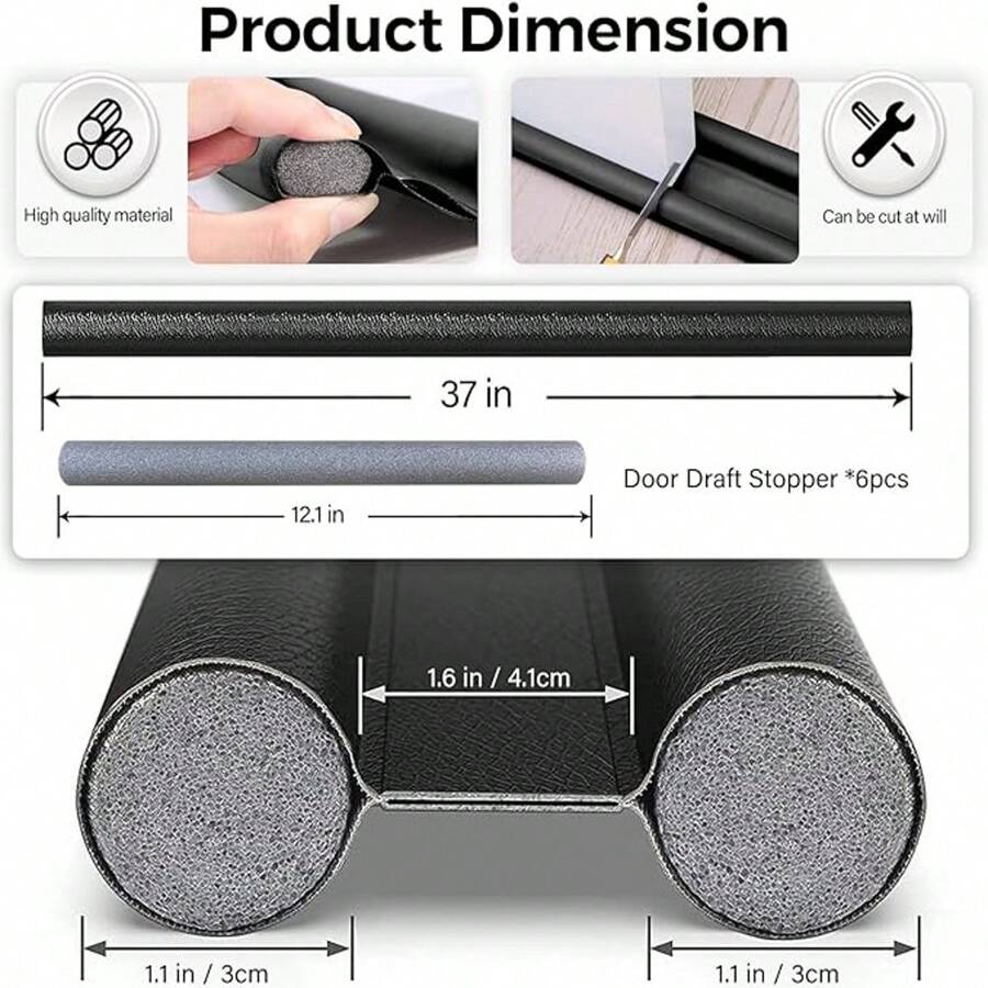 1 Piece Door Baffle, Noise Blocker Under The Door, Acousto-Optic Air Seal At The Bottom Of The ...