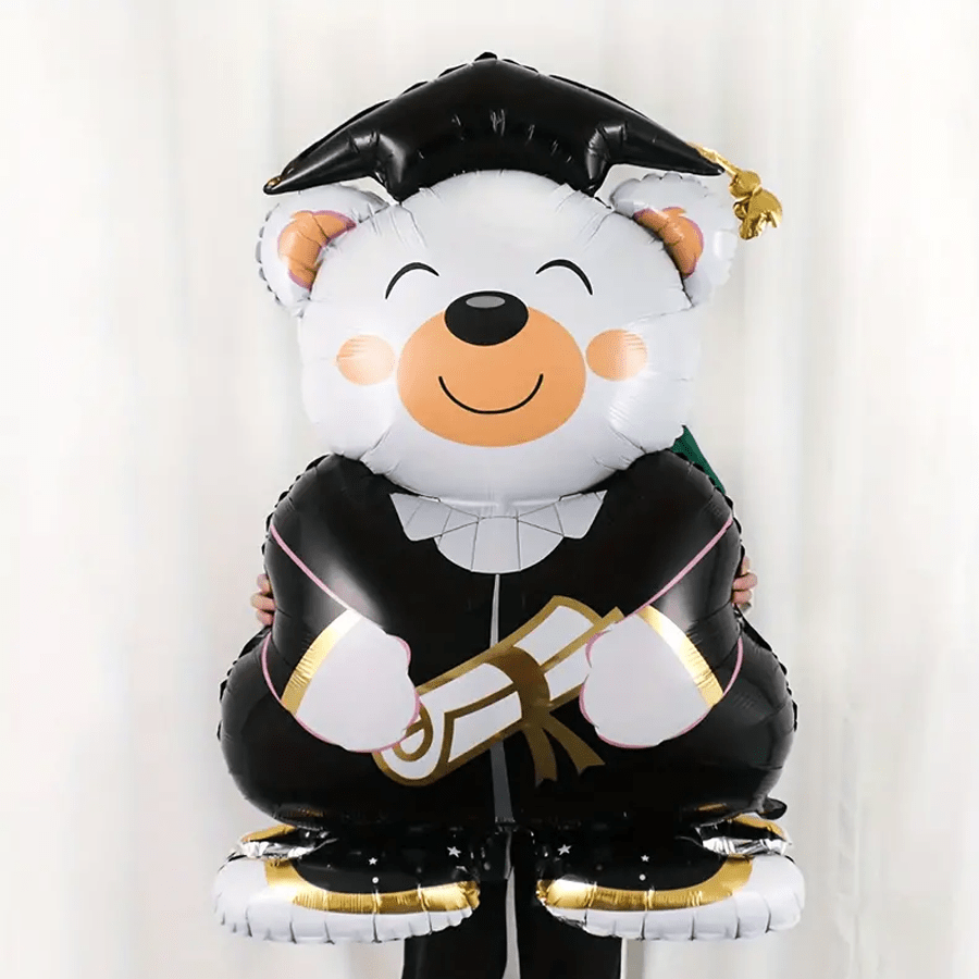 1pc 58 Inches Huge Standing Graduation White Bear Balloon ...