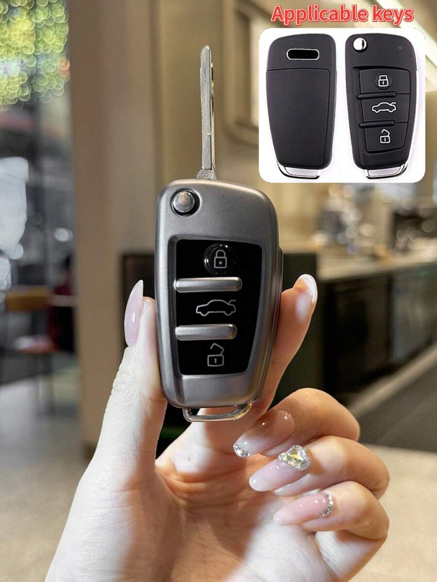 1 Cái 3 Nút Vỏ Chìa Khóa Xe Ô Tô TPU, Phù Hợp Cho Xe Audi A1 A3 Q3 Q7 R8 A6L TT Vỏ Bảo Vệ Không ...