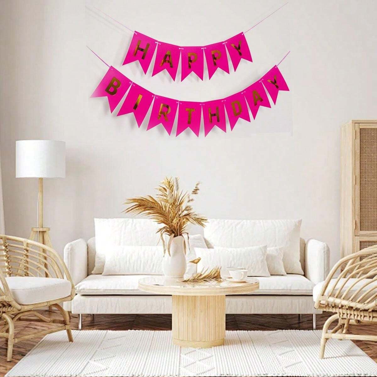 Happy Birthday Banner With Foil Lettering, Fish-Tail Design, Colorful ...