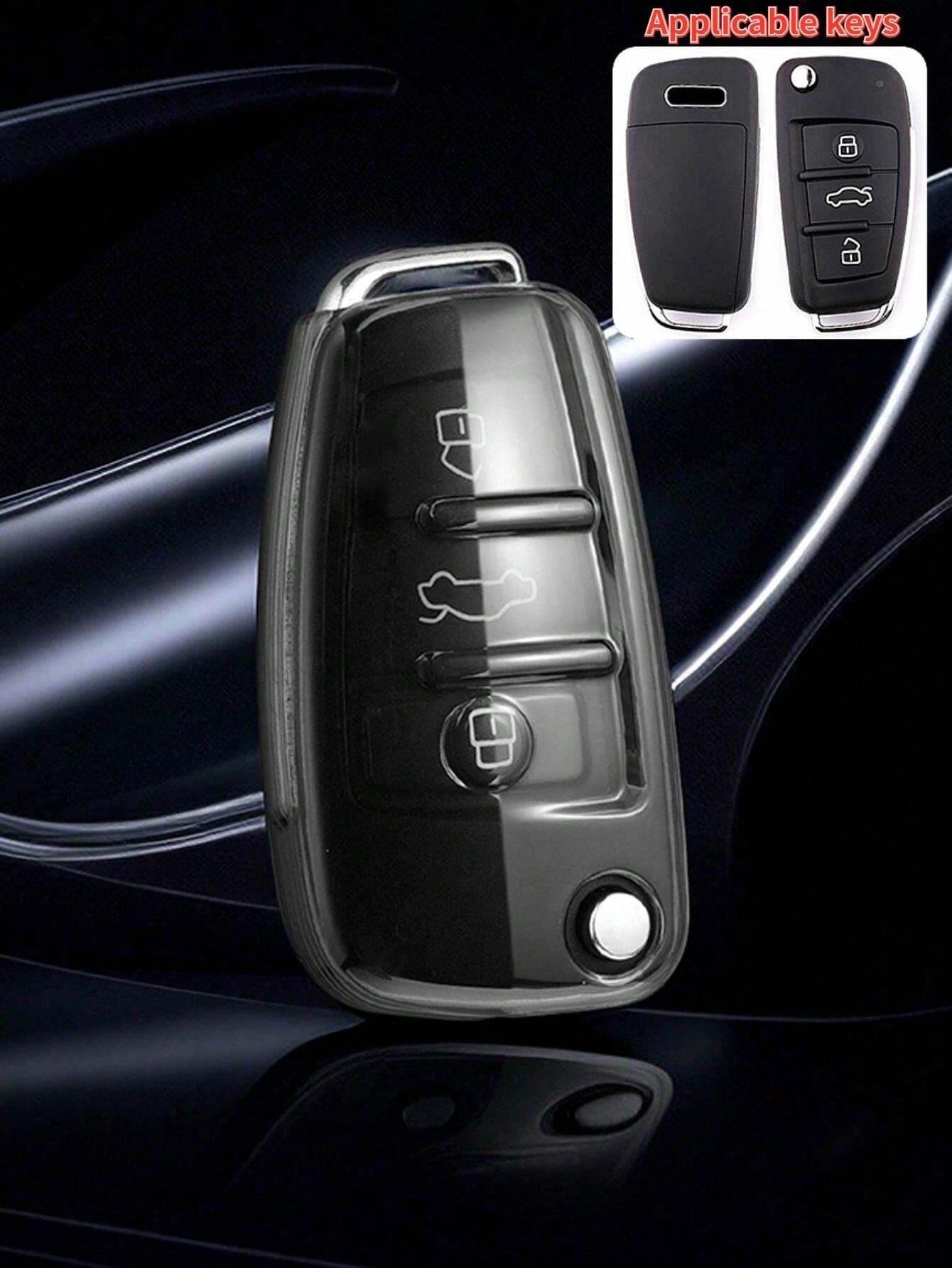 1 Pc 3 Buttons TPU Car Fold Key Case Cover, Fit For Audi A1 A3 Q3 Q7 R8 A6L TT Keyless ...