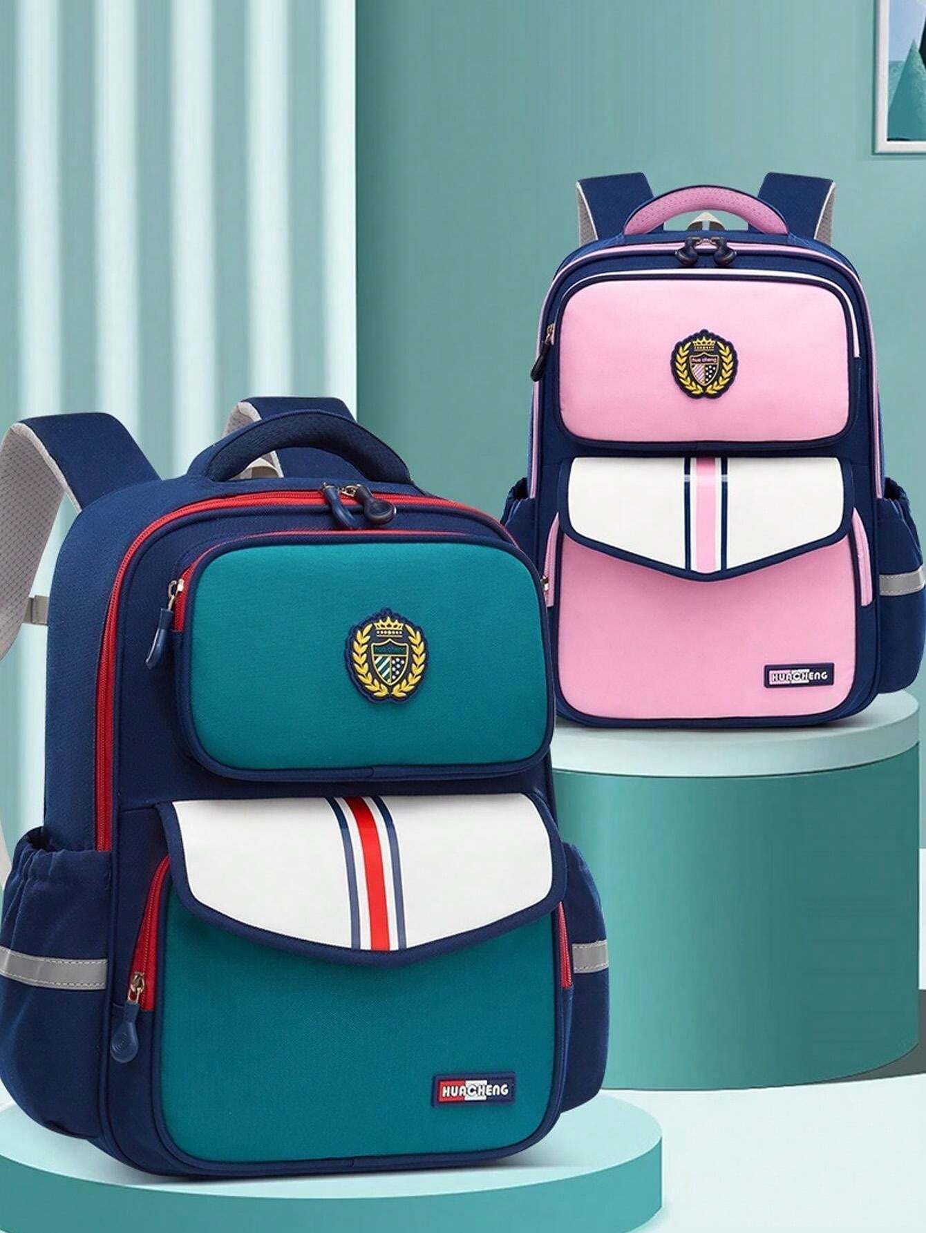 British Style Basic Letter Printed Student Backpack For Elementary And ...