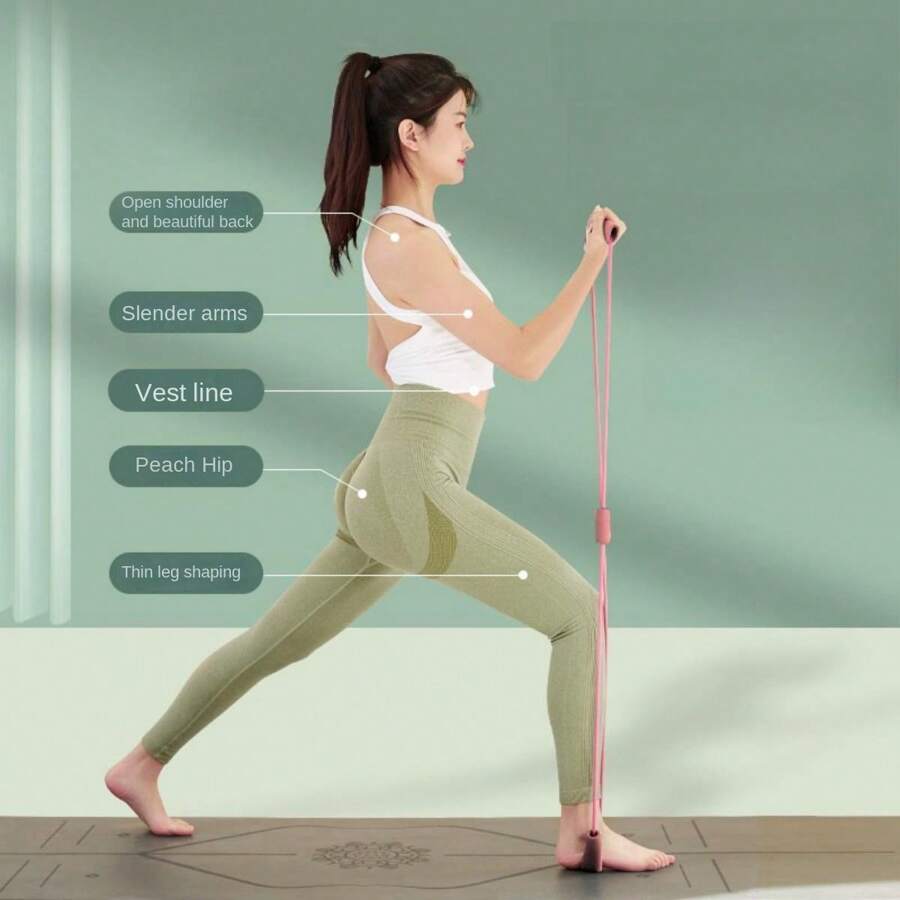 1pc Elastic Resistance Band Fitness 8-Shaped Yoga Pull Rope Muscle ...