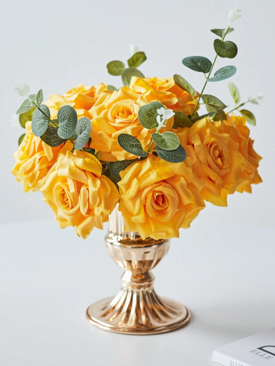 3pcs/6pcs 10cm Artificial Rose Flowers Bulk Fake Roses With Stems Silk ...