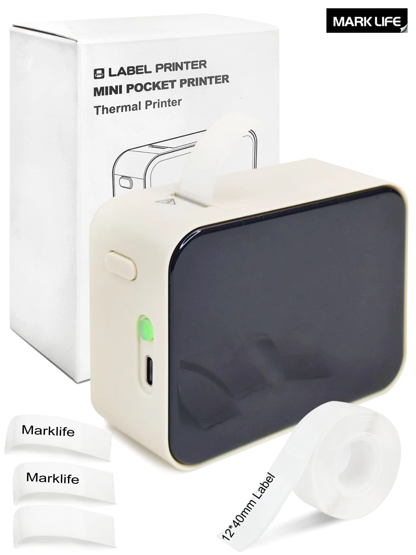 Marklife P15 Milk Tea Thermal Label Maker Machine - Wireless Sticker Printer, Pocket Sticker ...