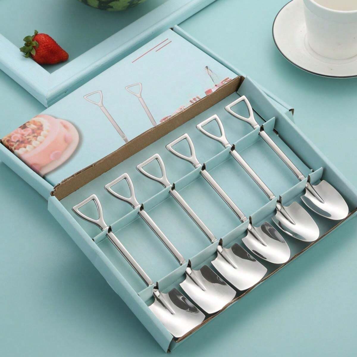 Stainless Steel Ice Cream Spoon Set For Home Restaurant, Creative And ...