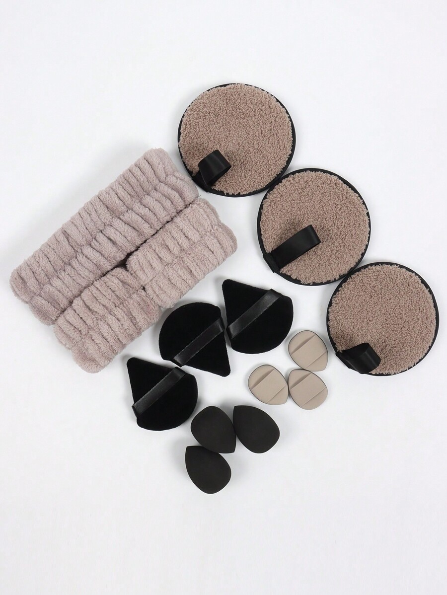 15pcs Makeup Tools Set Including 1 Headband, 2 Wristbands, 3 Air ...