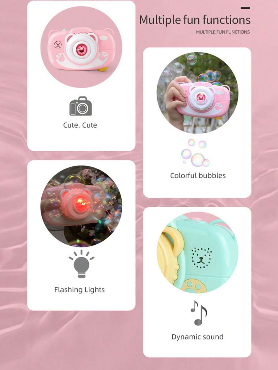 Children's Bubble Machine-Electric Bubble Bear Camera Children's Fully ...