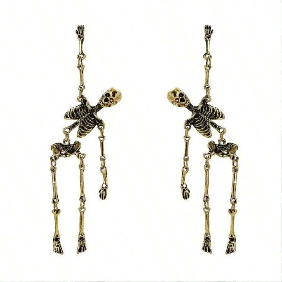 1 Pair Of Vintage Exaggerated Halloween Skull Earrings For Women ...