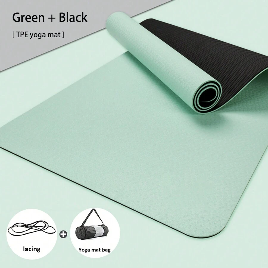 TPE Non-Slip Yoga Mat With Carrying Strap, Professional Yoga Mat ...