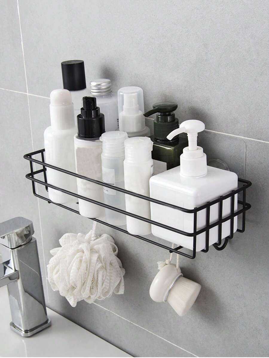 Bathroom Storage Rack, Bathroom Wall Hanging Perforation-Free Storage ...