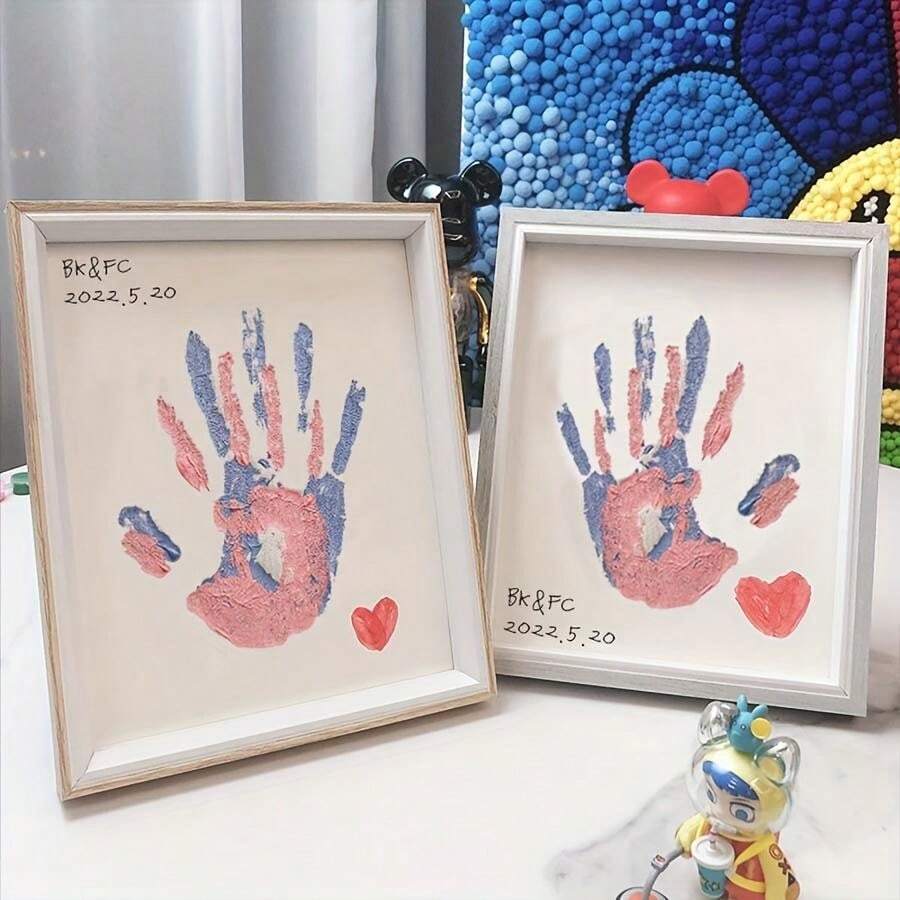 Couple Handprint Frame Oil Painting Pigment DIY Handmade Printing Mud ...