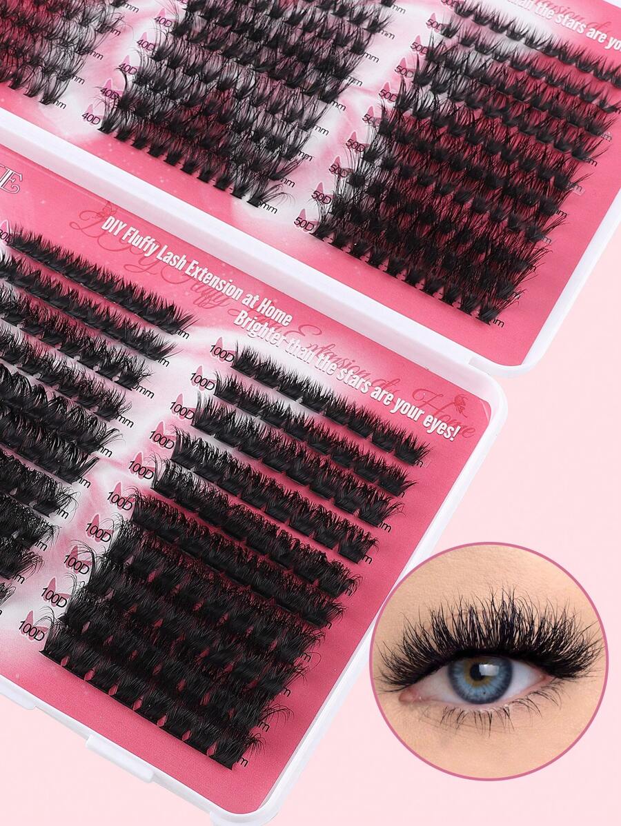 600PCS Dramatic D-Curl 10-16MM Mix DIY Lash Extension Book Big Volume ...