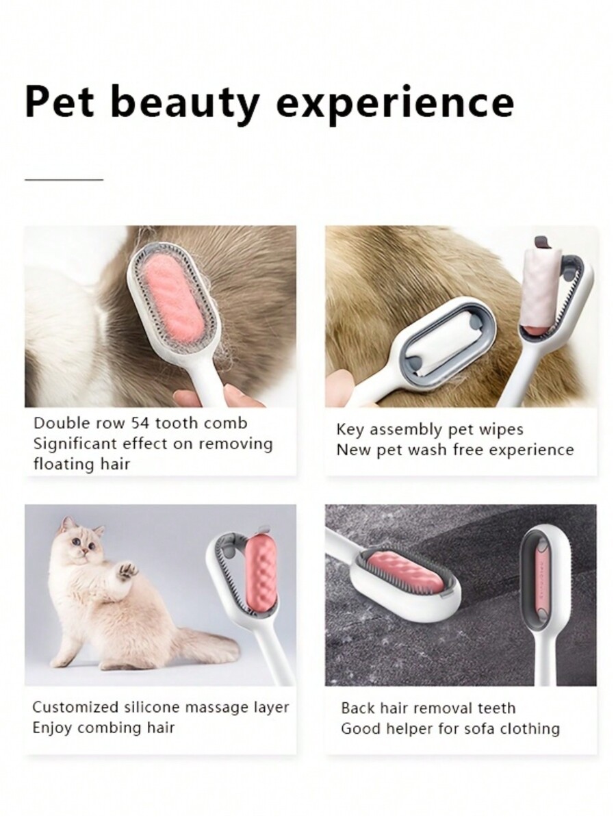 1pc Pet Steam Brush, Random Color, Self-Cleaning Silicone Steam Massage ...