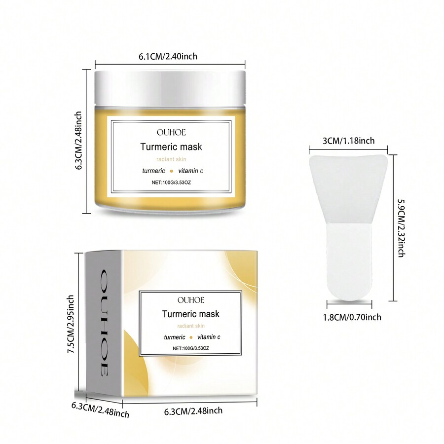 100g+Brush, Turmeric Nourishing Brightening Mask Mud, Turmeric/Vitamin ...