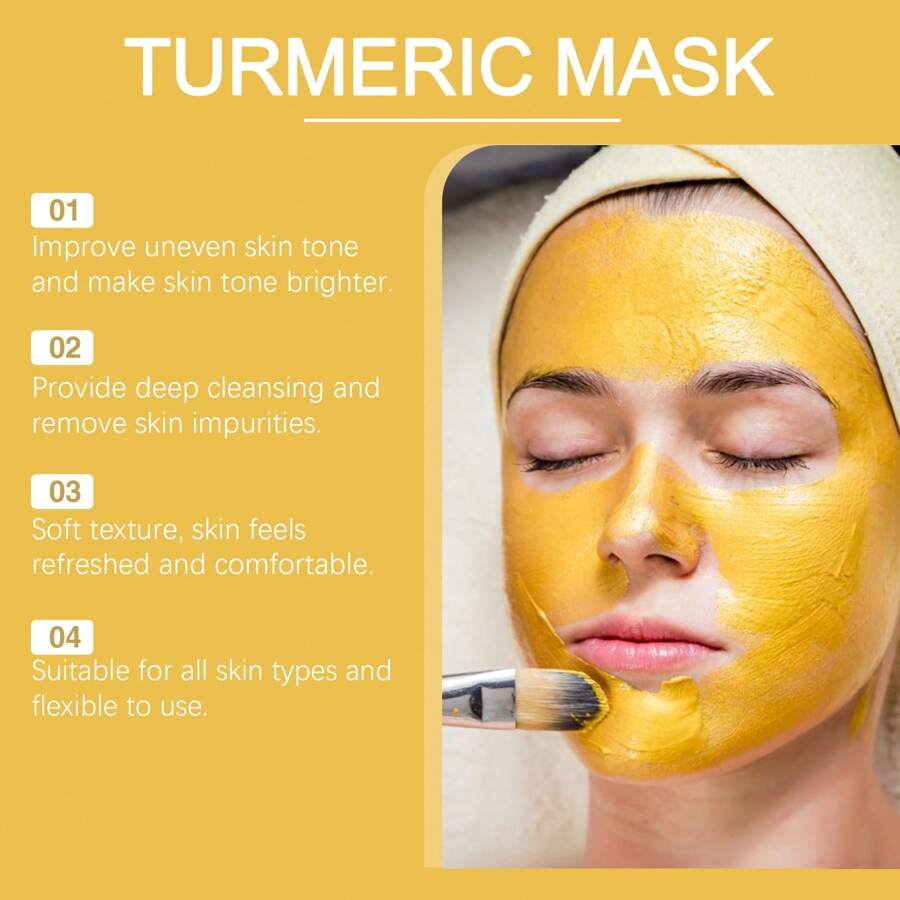 100g+Brush, Turmeric Nourishing Brightening Mask Mud, Turmeric/Vitamin ...
