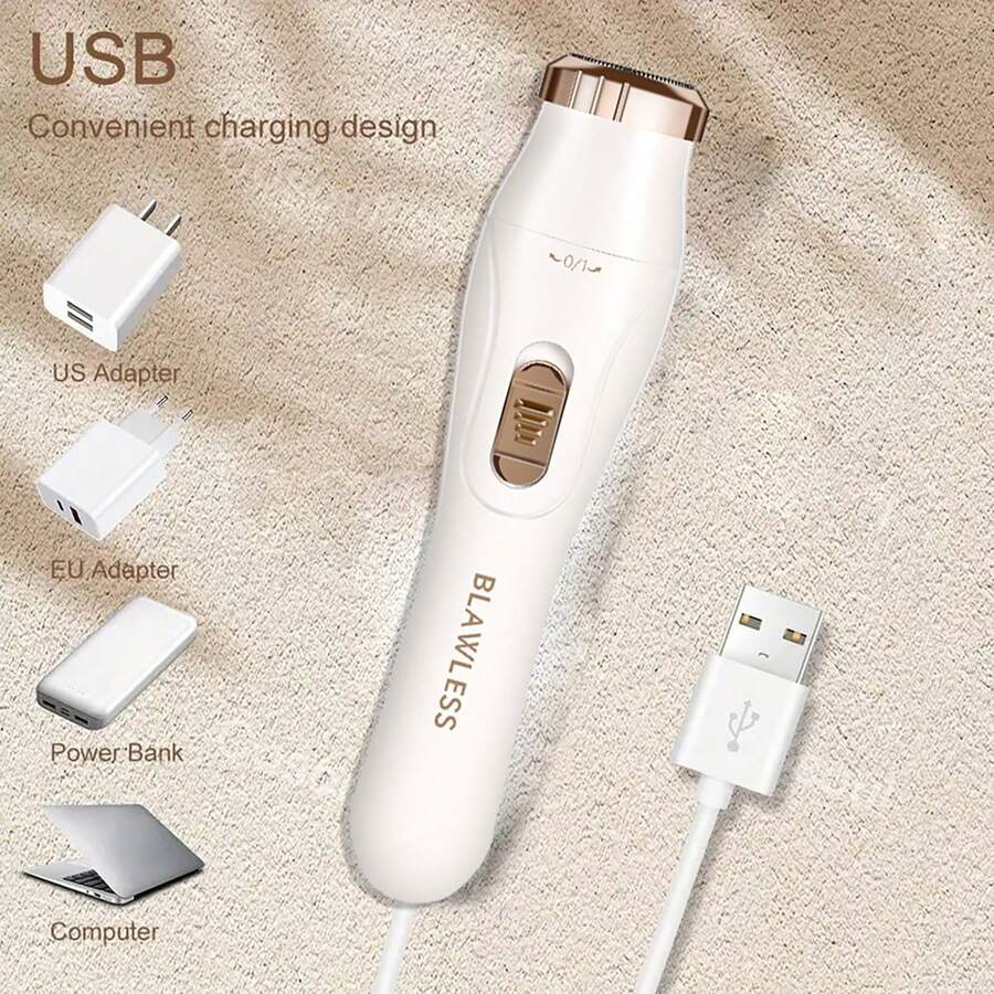 Rechargeable 3-In-1 Electric Razor For Women - Painless Hair Trimmer ...