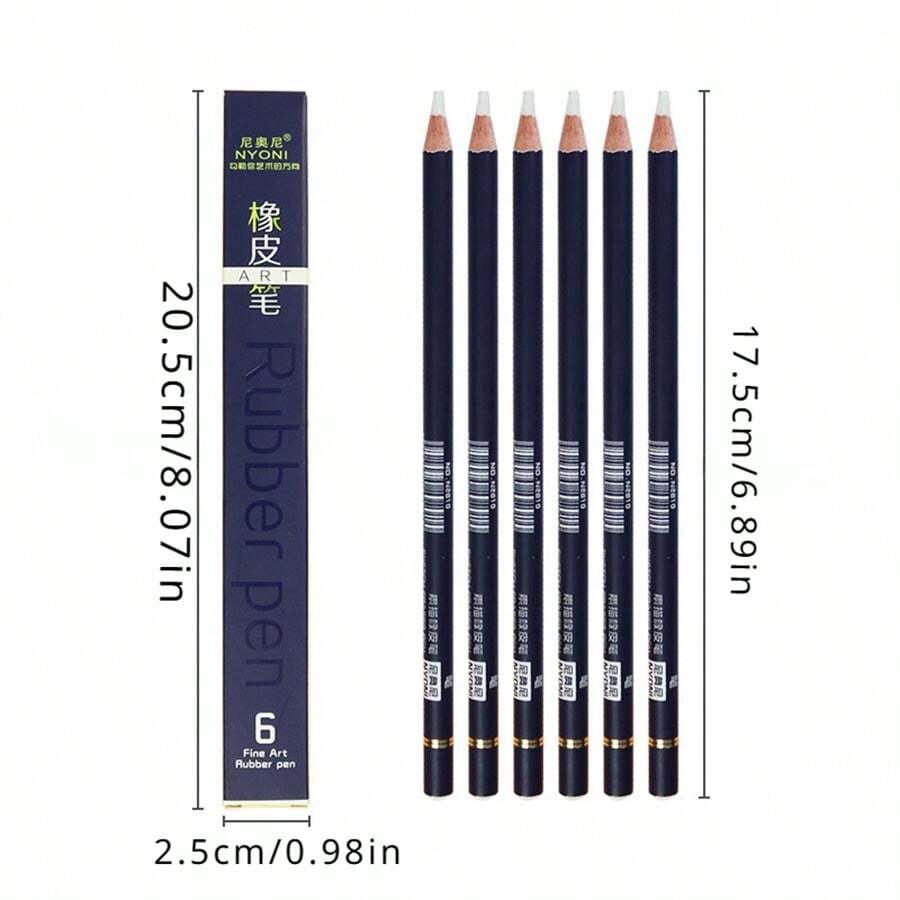 6pcs Creative Rubber PenPencil Eraser For Painting Drawing Manga High ...