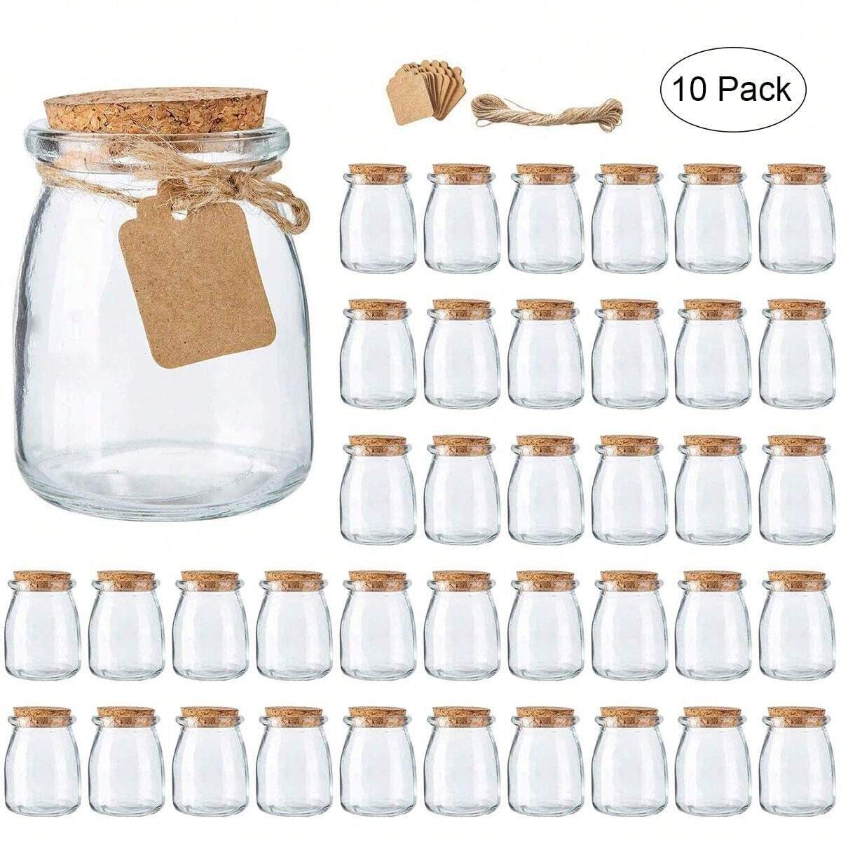 10 paquets de petits pots en verre, pots de yaourt miniatures de 100 ml ...