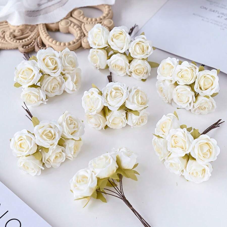 Vintage Rose Head Artificial Flowers, Silk Cloth Flowers For DIY ...