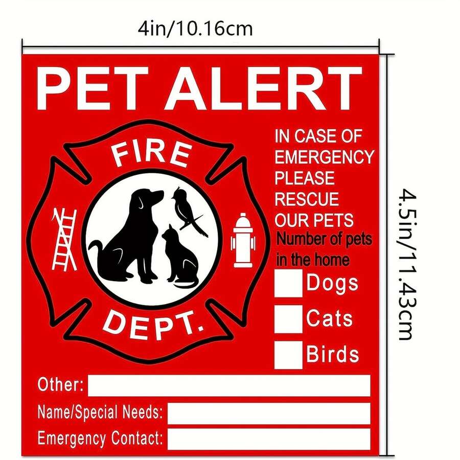 4/8 Pcs Pet Inside Sticker - Fire Rescue Alarm Safety Sticker - Save ...