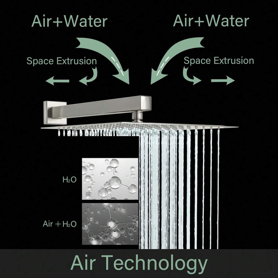 10 In. Wall Mounted Bathroom Fixed Shower Heads Rough-In Valve Trim Kit ...