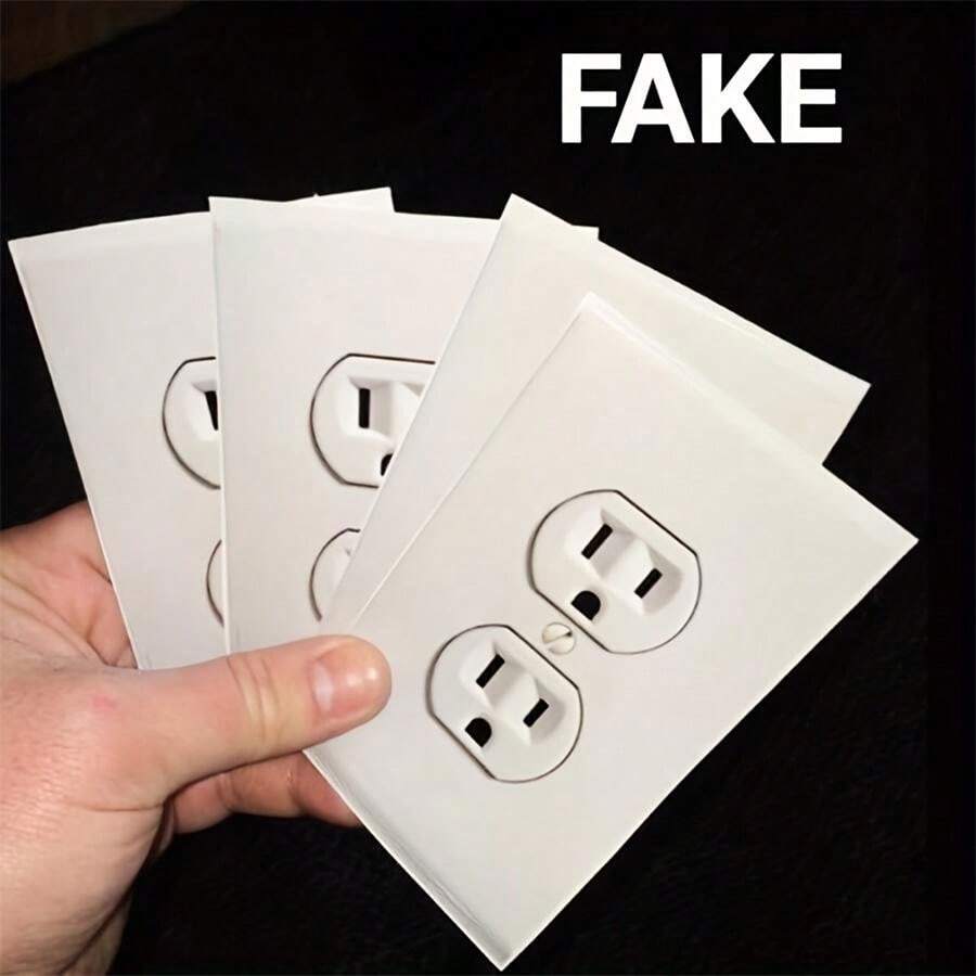 5 stuks/set - Prankstickers, realistische nep-stopcontactstickers ...