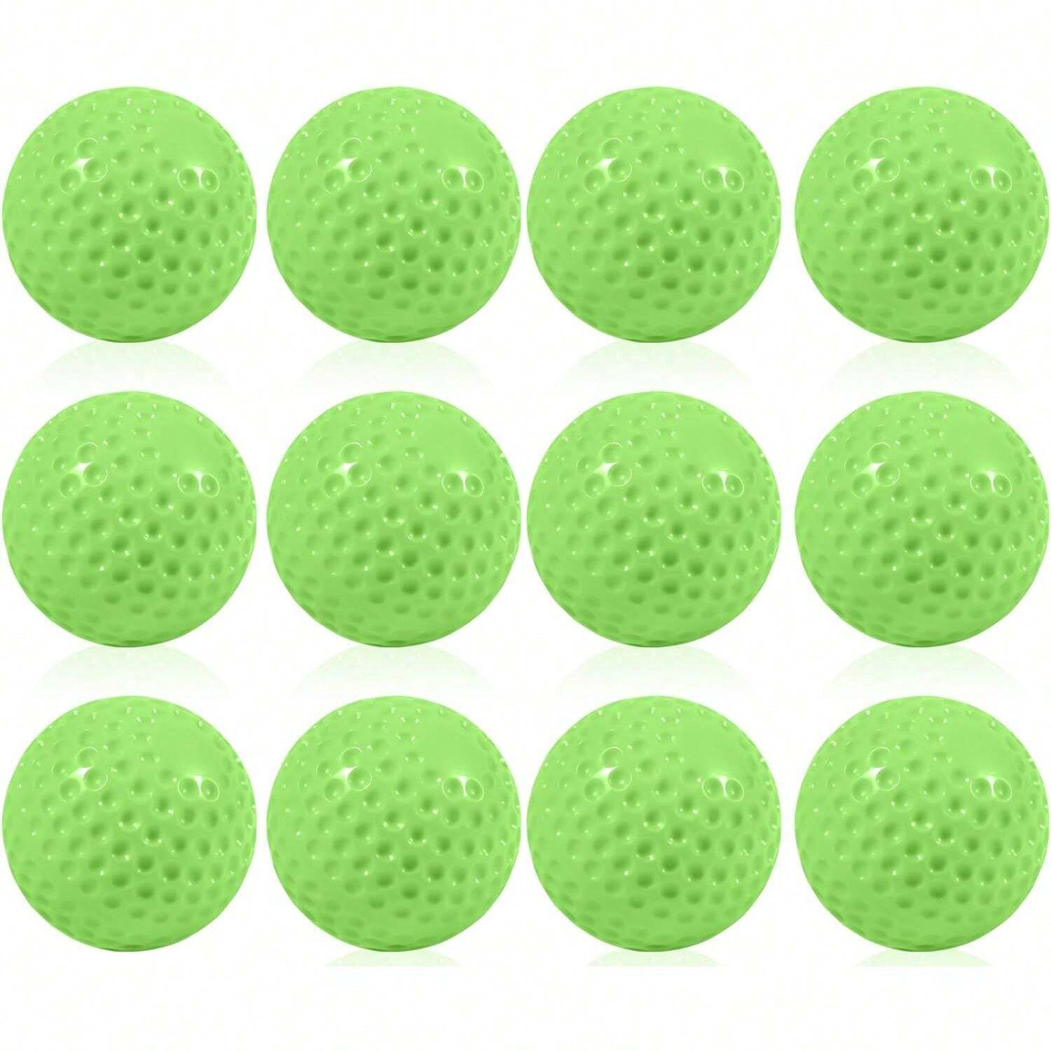 Baseballs 12 Pack Yellow Dimpled Baseballs, 9-Inch Pitching Machine ...