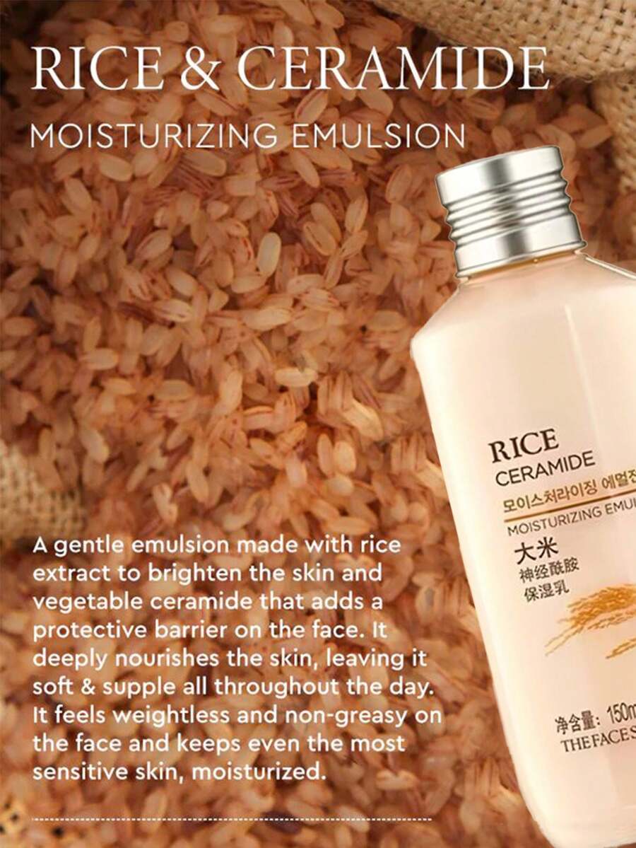 The Face Shop Emulsione idratante alla ceramide del riso | Emulsione delicata per schiarire la ...