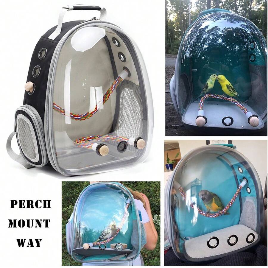 Bird Travel Backpack Carrier, Space Capsule Clear Bubble Window Bird ...