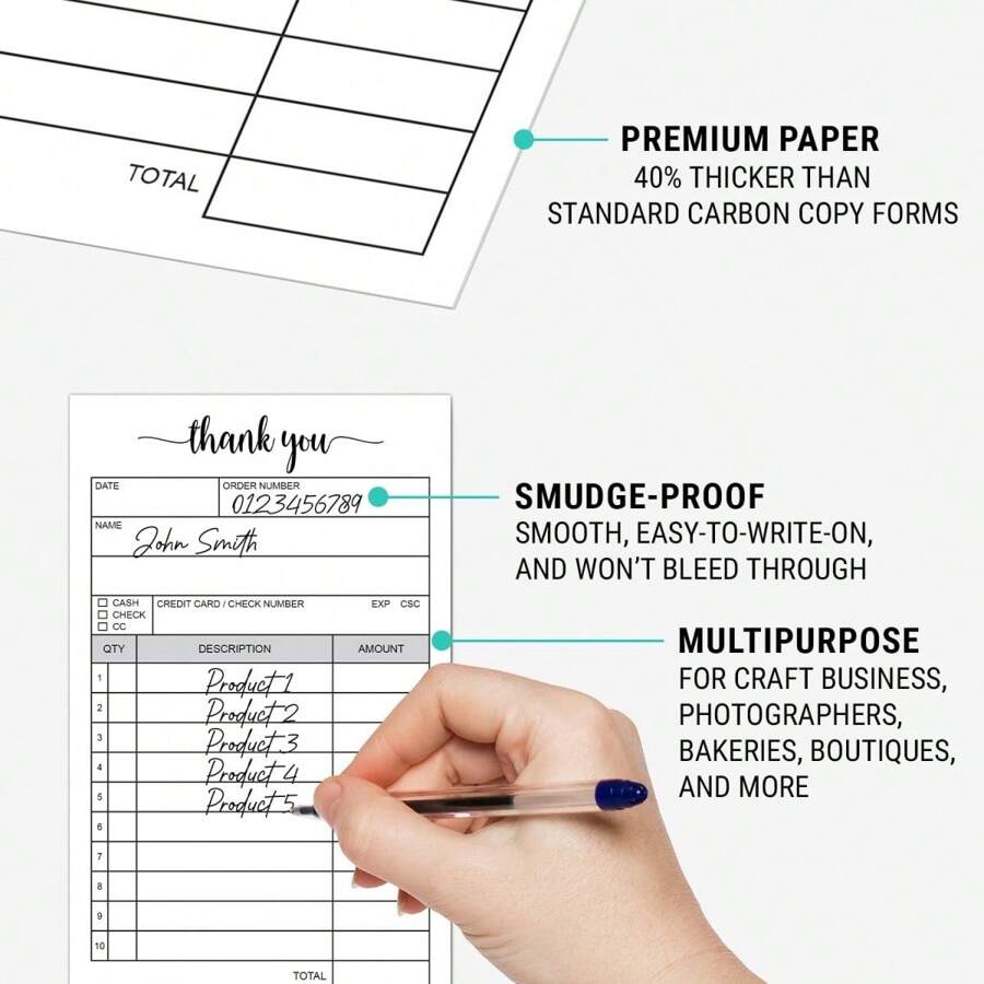 50 Sheets/Book, (3.5x5.6 Inches), Handheld Carbonless Copy Paper Sales ...