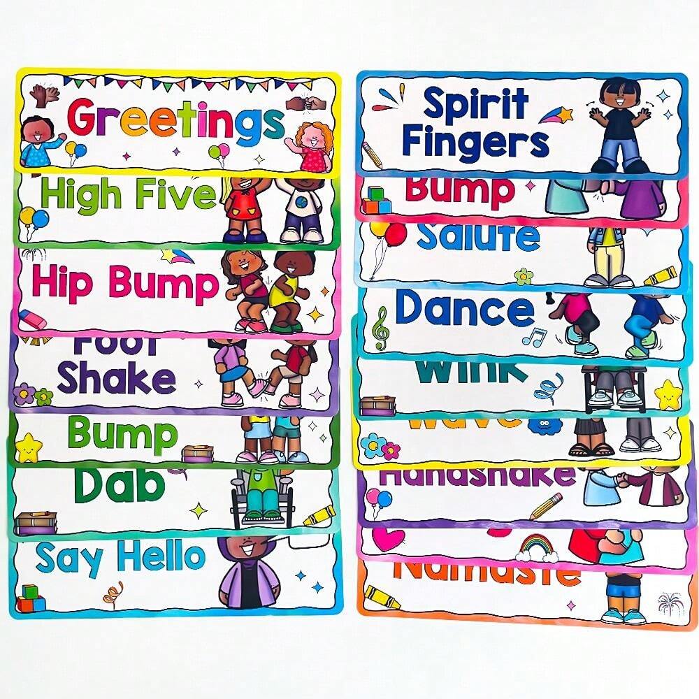 16 Pcs Learning Materials Educational Charts For Kids, Greeting Posters ...