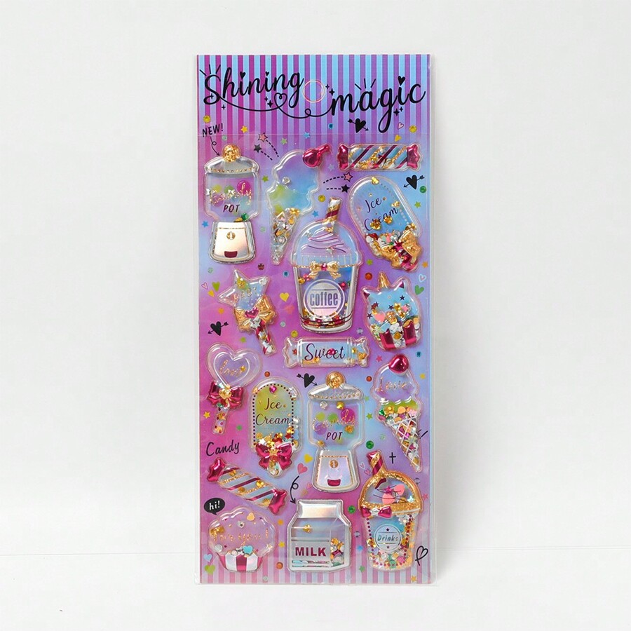 Very Beautiful Children's Shiny Shaking Stickers, Air Stickers, 3D Hot ...