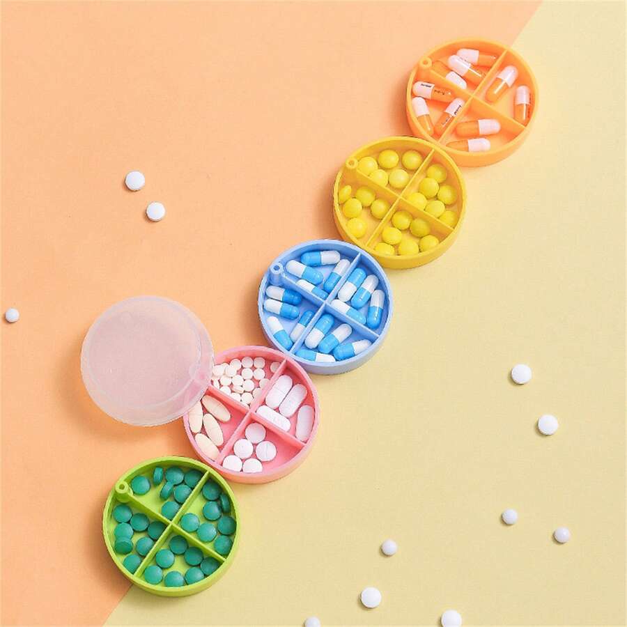 Portable 7-Day Pill Box, Weekday Labeled, Mini Travel Size Medication ...