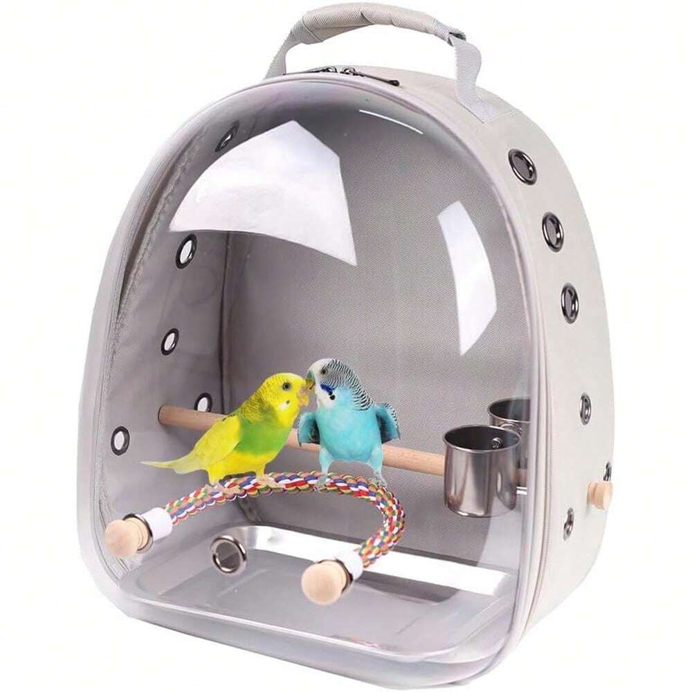 Bird Backpack With Stand Perch Water Food Cups, Astronaut Space Capsule ...