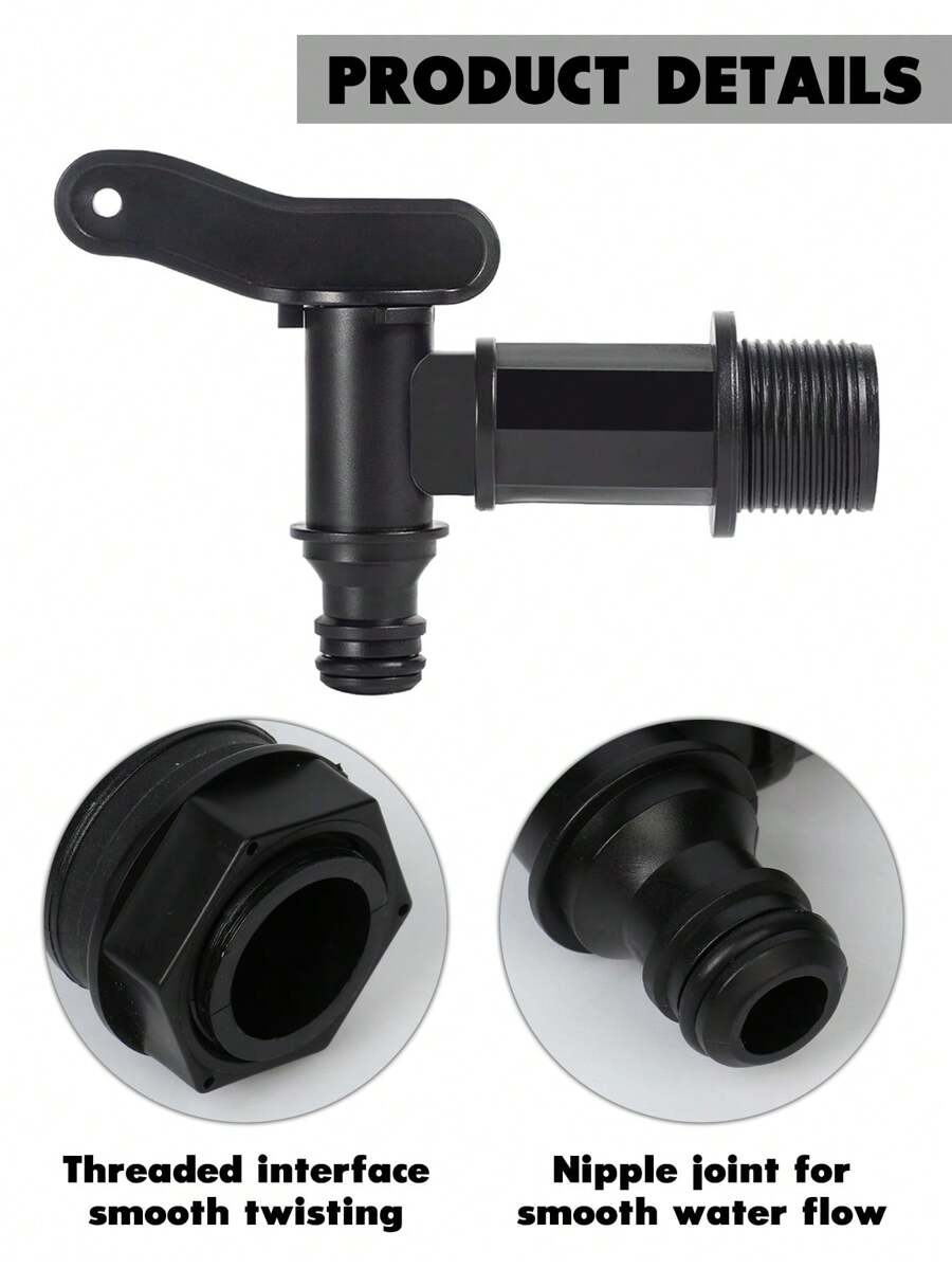 2Pcs Drain Tap For Rain Butt 2 Pieces Water Butt Tap Plastic 3/4 Inch ...