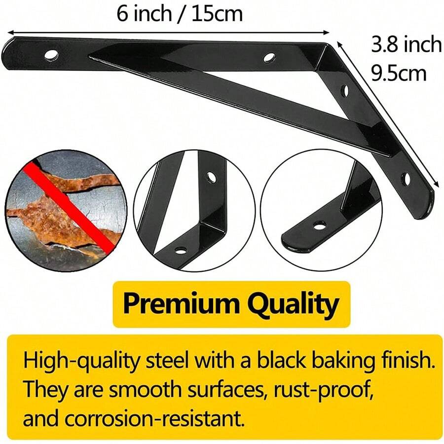 6-Piece Rack Rack Brackets Removable Triangular Angle Brackets, 90 ...