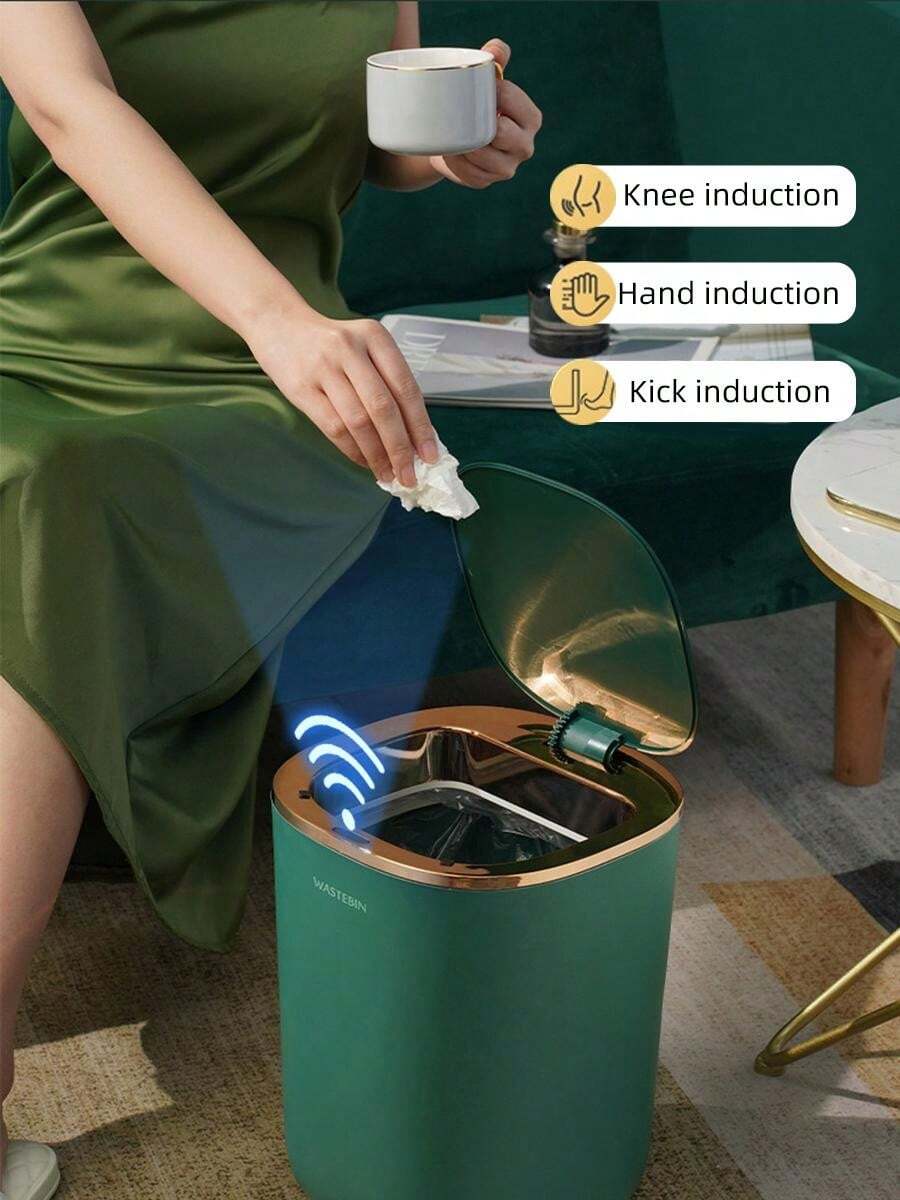 12L Non-Contact Square Automatic Sensor Trash Can With Rounded Corners ...