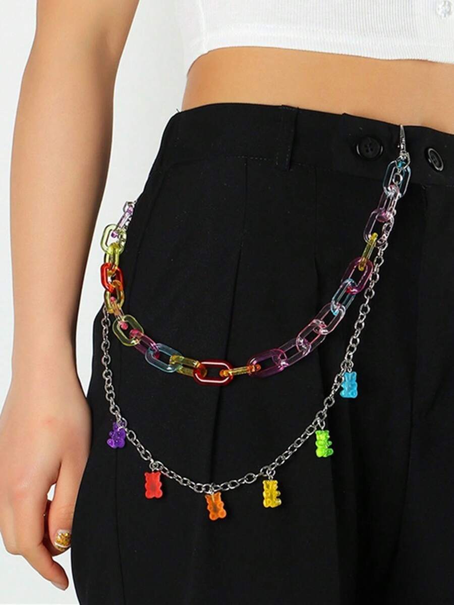 Fashion Candy-Colored Streetwear Chain Pant Chain, Sexy Girl Little ...