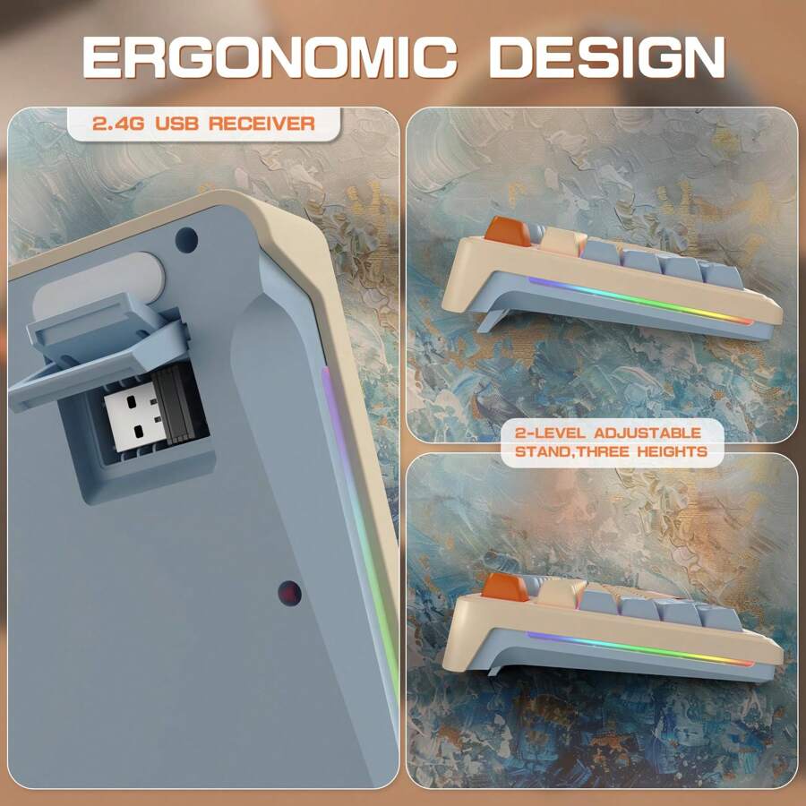 M96 Dual Mode Wireless Gaming Keyboard With 2.4G & BT5.0, 90% Membrane ...