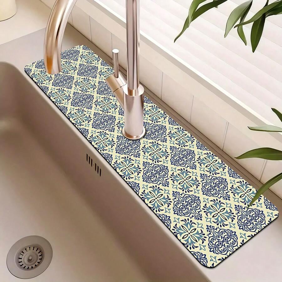 1 pièce Sous-verre en terre de diatomées doux imprimé style bohémien à ...