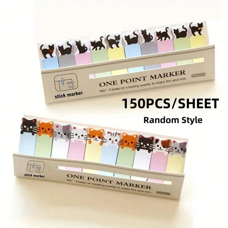 1/2/6/10 Sheets (150PCS/Sheet) Kitty-Themed Mini Sticky Notes, Cute ...